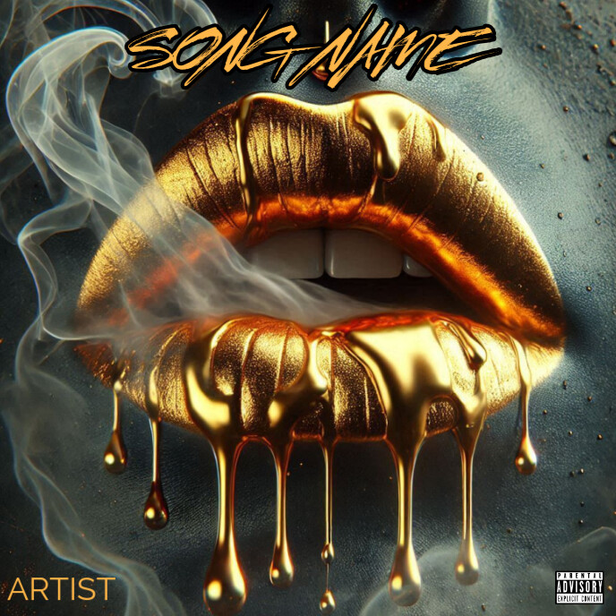 Golden Lips Song Mixtape Album Cover Template | PosterMyWall