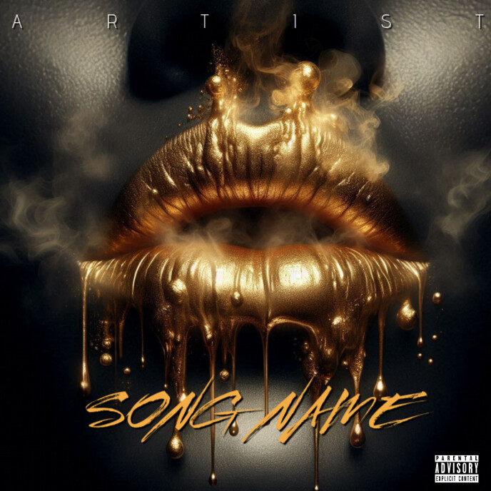 Plantilla de Golden Lips Song Mixtape Album Cover | PosterMyWall