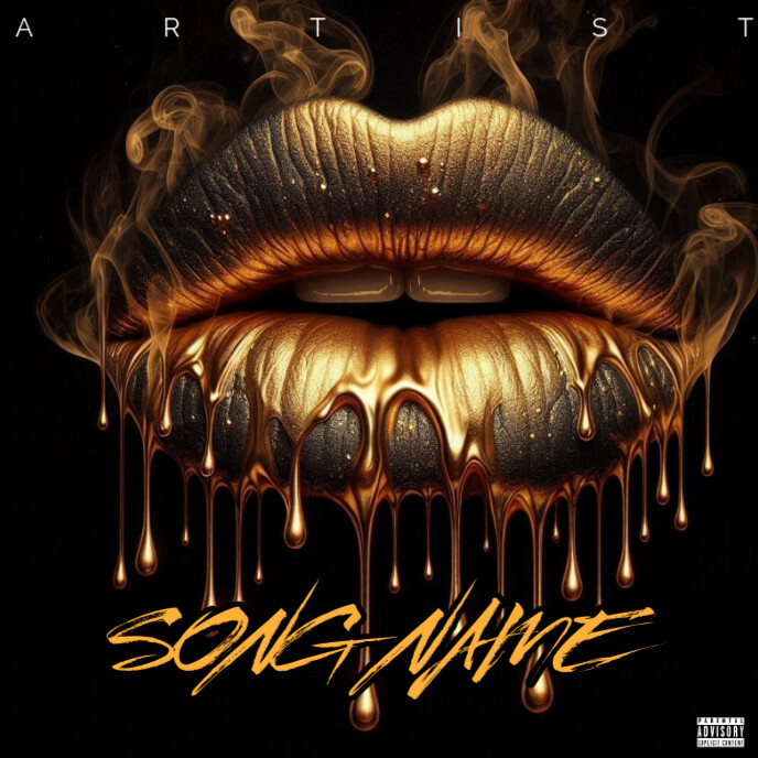 Copy of Golden Lips Song Mixtape Album Cover | PosterMyWall