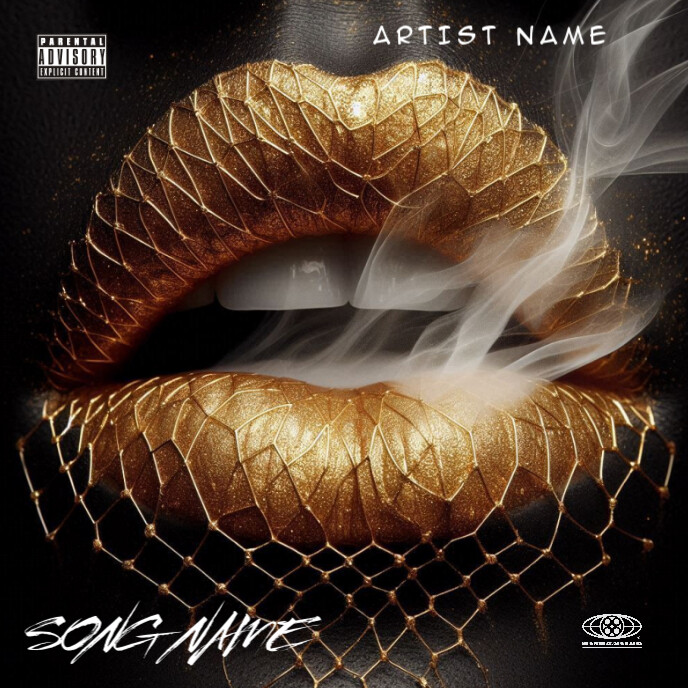 Golden lips with net mixtape album cover Template | PosterMyWall