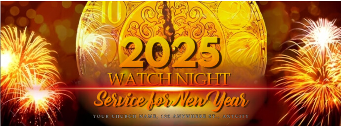 Golden Maximalist 2025 Watch Night Facebook Cover Photo Template ...