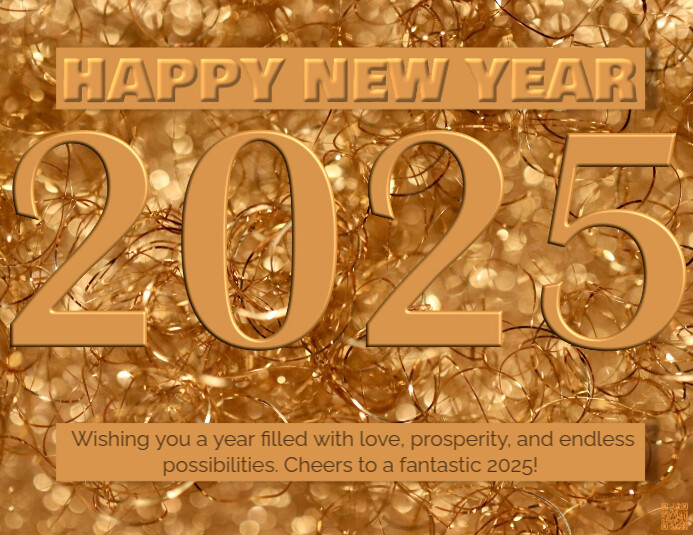Golden Maximalist New Year 2025 Flyer (us Letter) Template | PosterMyWall