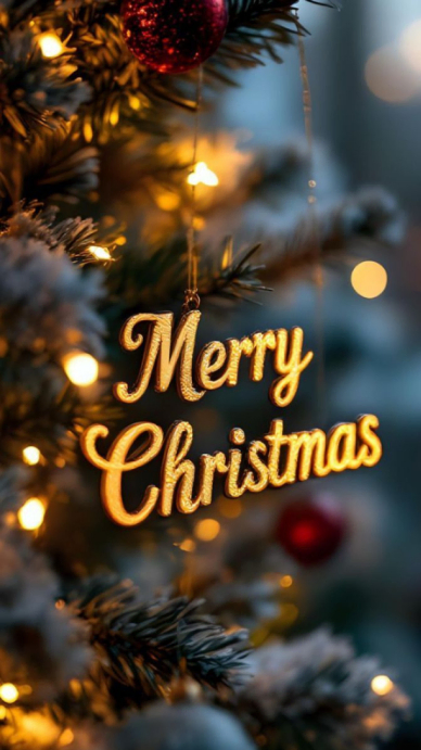 Golden Merry Christmas Ornament Template | PosterMyWall