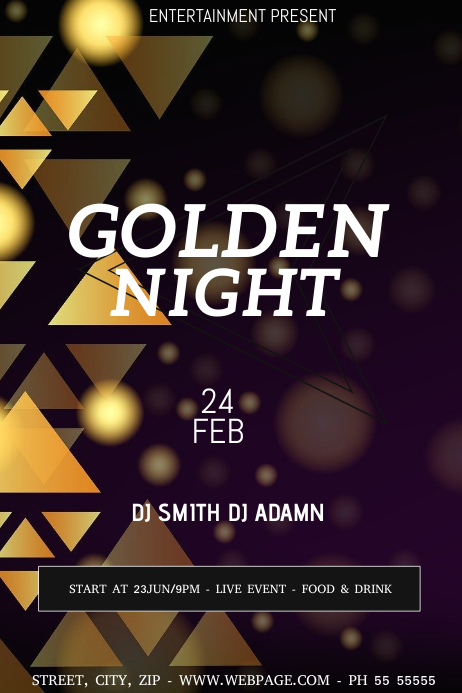Golden night flyer template | PosterMyWall