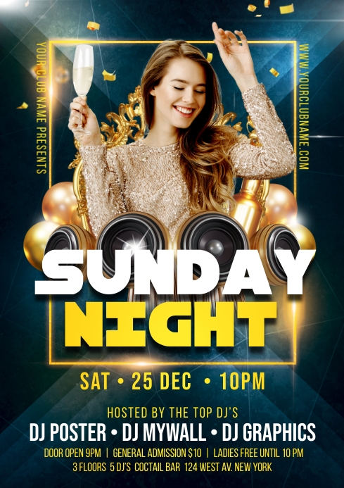 Golden Night Party Flyer / Poster Template | PosterMyWall