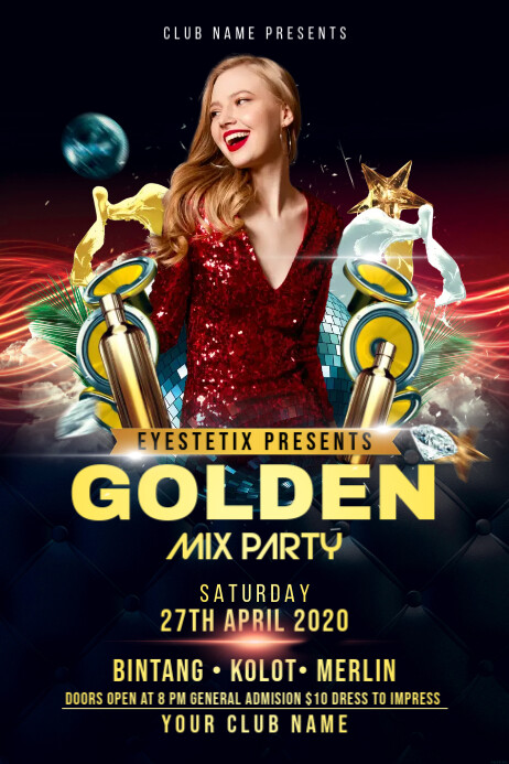 Copy of Golden Night Party Flyer / Poster | PosterMyWall
