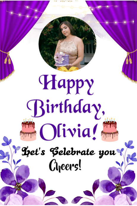 Golden Pastel Happy Birthday Wishes Poster Template | PosterMyWall