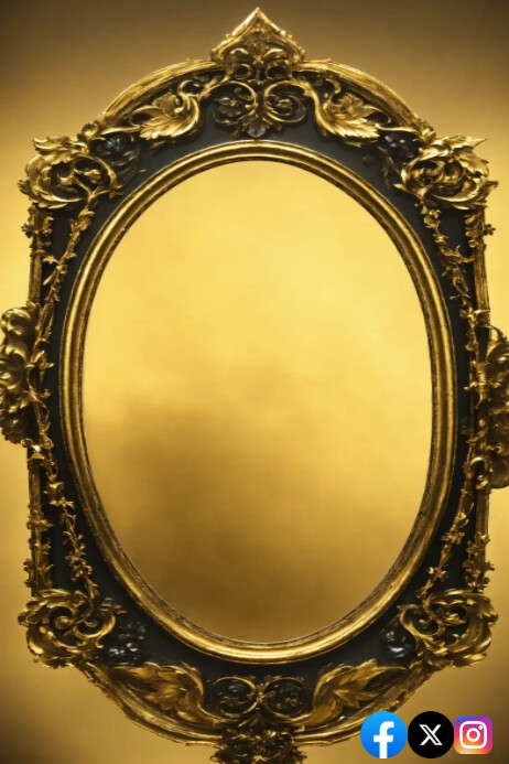 Golden Photo Frame Templat | PosterMyWall