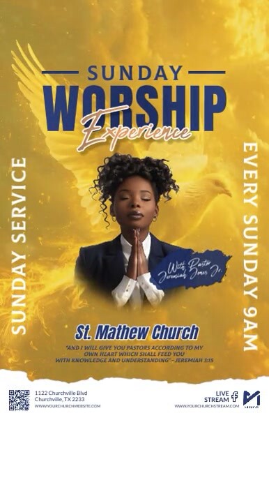 Golden Professional Church Worship Digital Di Template | PosterMyWall