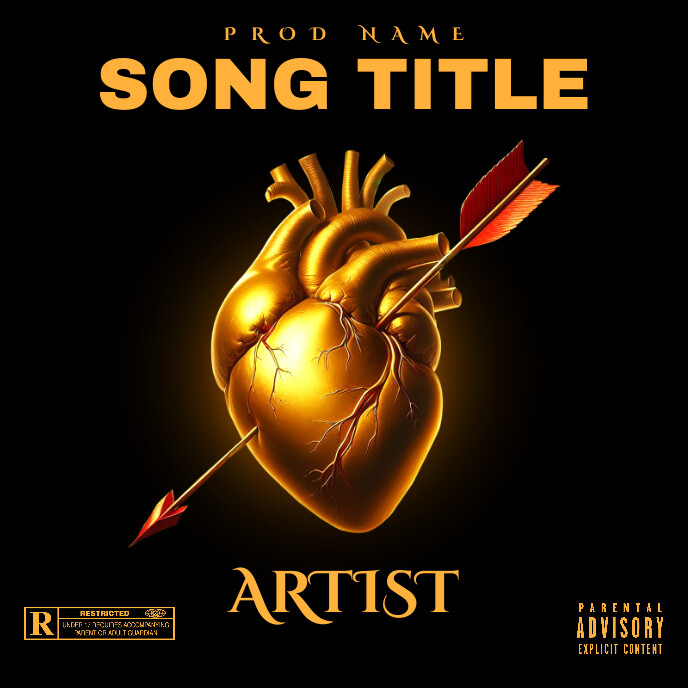 golden Professional Heart Album Cover Template | PosterMyWall