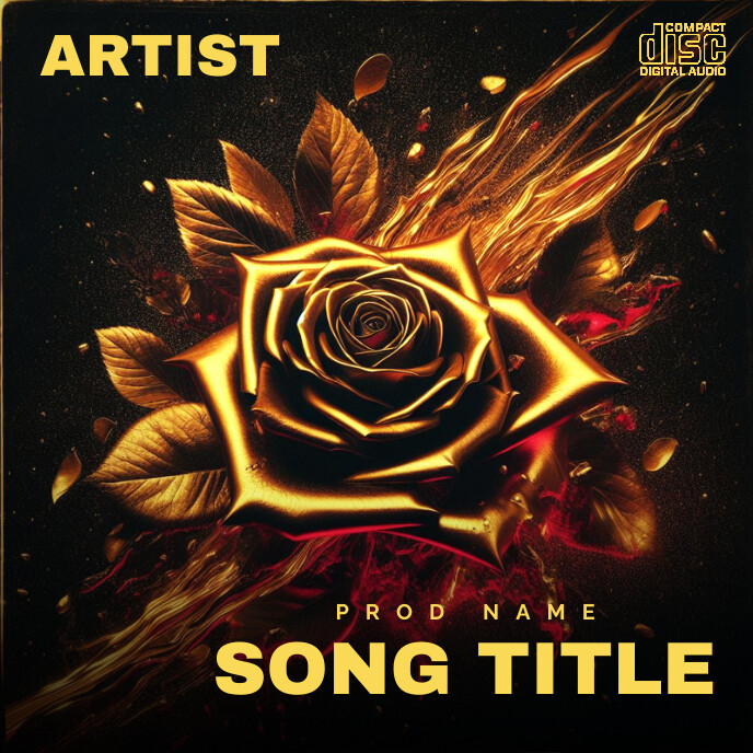 golden Professional Roses Album Cover Template | PosterMyWall