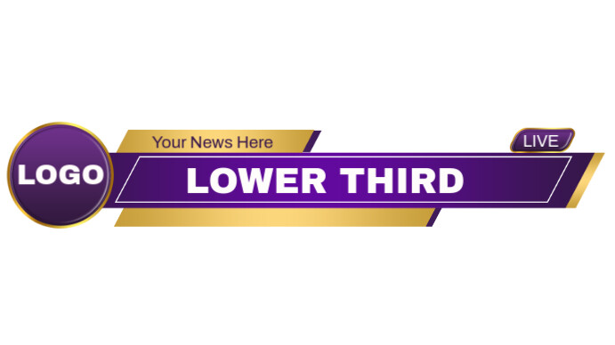 Golden Purple News Lower Third Title Frame Template | PosterMyWall