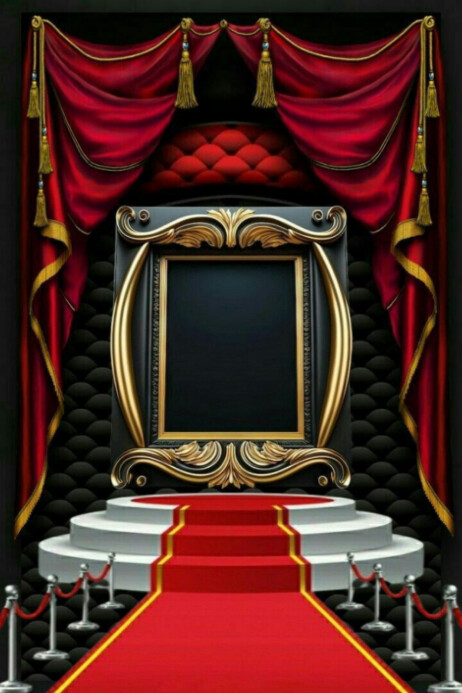 Golden Red Carpet Spotlight Stage Template | PosterMyWall