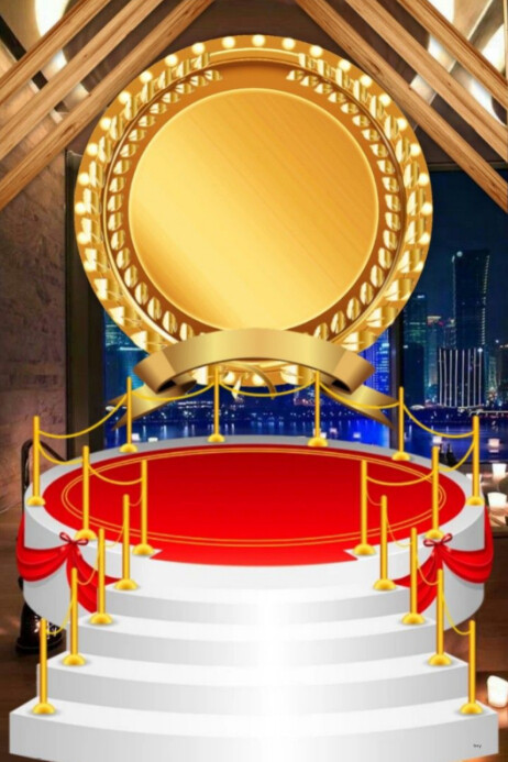 Copy of Golden Red Carpet Stage Design | PosterMyWall