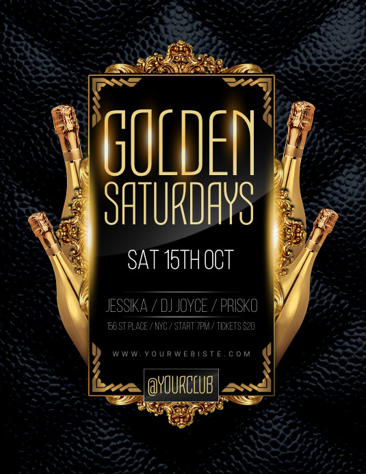 Modèle GOLDEN SATURDAYS Flyer Template | PosterMyWall