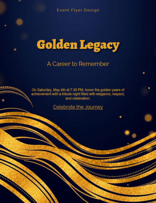 Modèle Golden shimmer retirement tribute flyer template | PosterMyWall