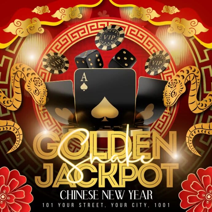 Golden Snake Jackpot Casino Template | PosterMyWall