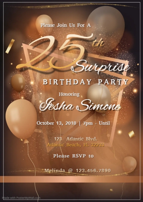 Golden Sparkle Invite Template | PosterMyWall