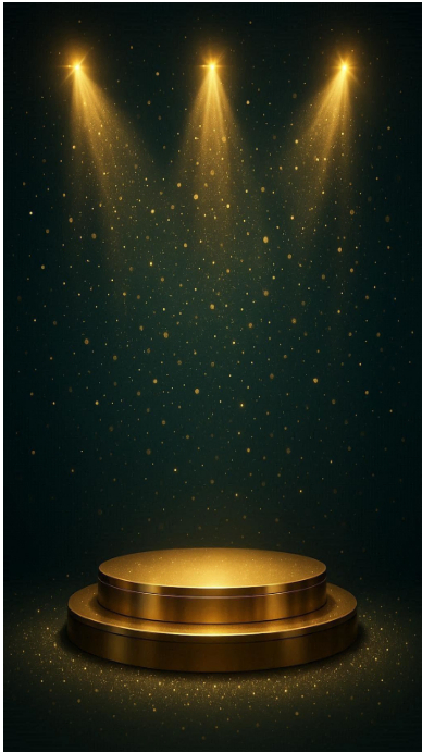 Copy of Golden spotlights stage | PosterMyWall