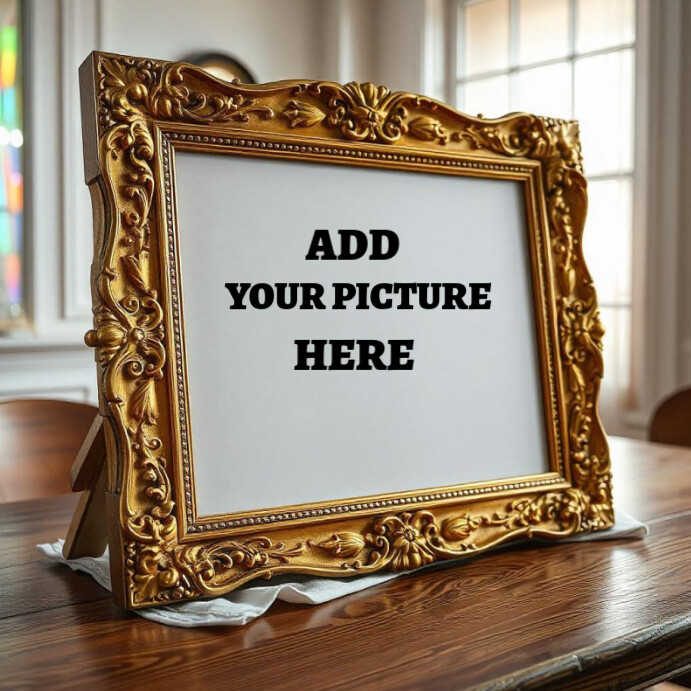 Plantilla de Golden table frame template | PosterMyWall
