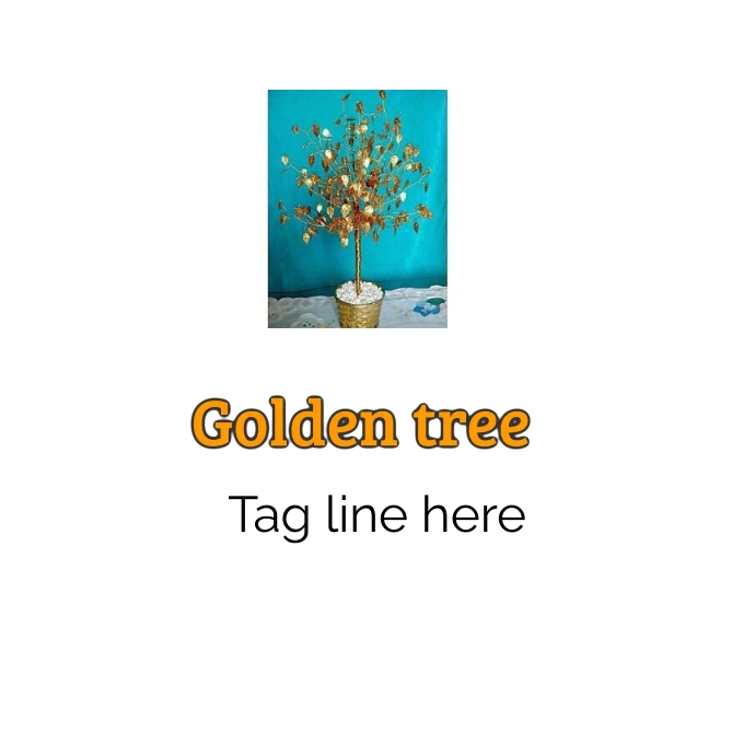 Golden tree logo design template. | PosterMyWall