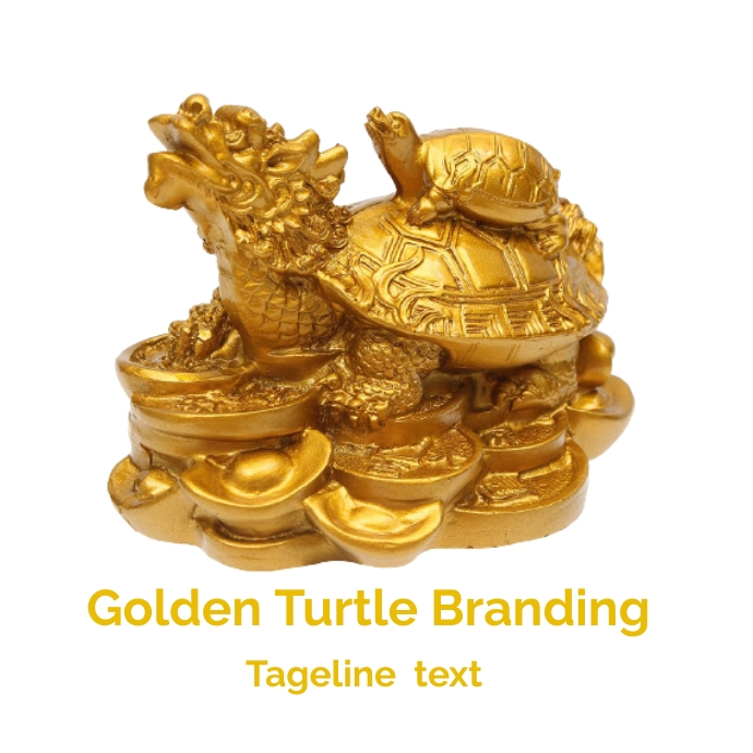 Golden turtle branding Template | PosterMyWall