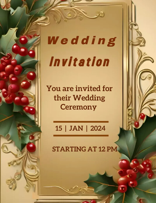 Golden wedding invitation design template | PosterMyWall