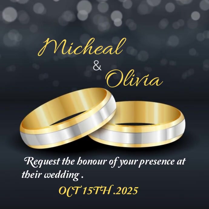 Golden wedding ring Template | PosterMyWall