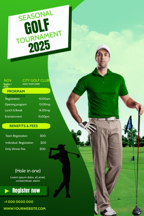 golf game tournament flyer template | PosterMyWall