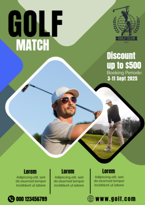 GOLF MATCH Template | PosterMyWall