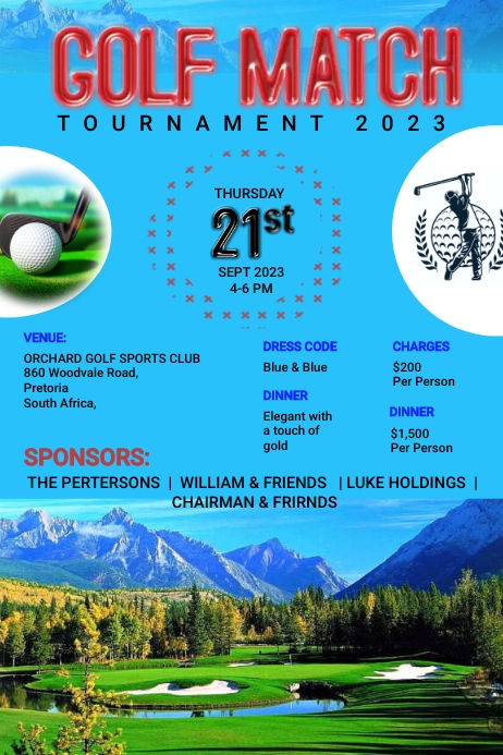 GOLF MATCH TOURNAMENT FLYER Template | PosterMyWall