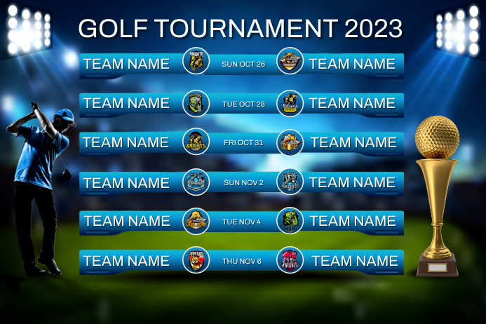 Golf tournament schedule poster Template | PosterMyWall