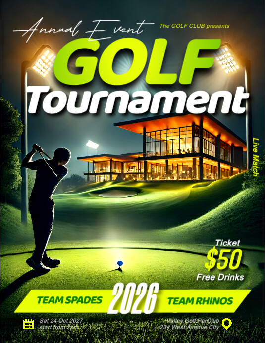 Copy of Golf tournament tour championship pga outing event invitation ...