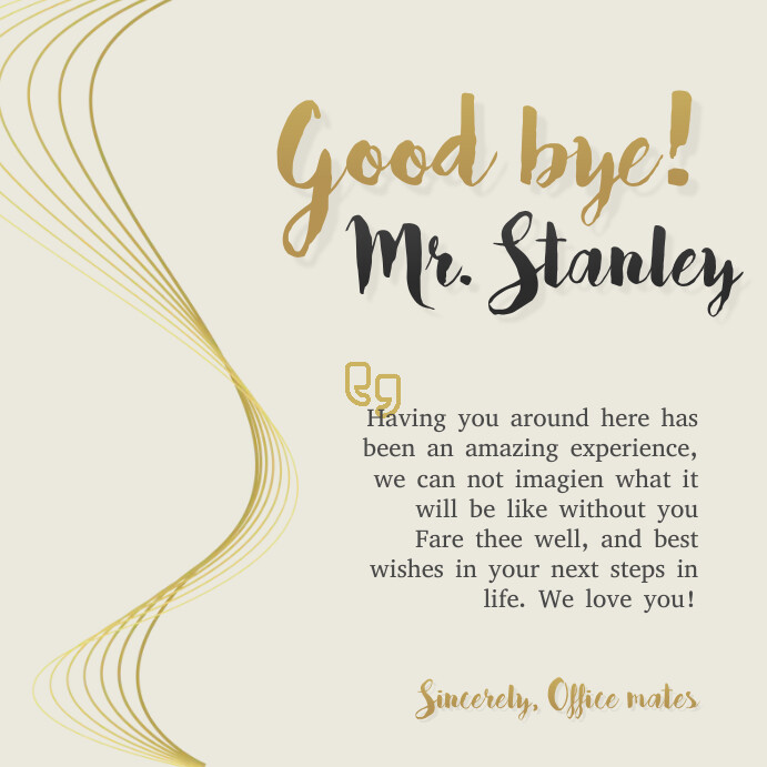 Good bye! Template | PosterMyWall