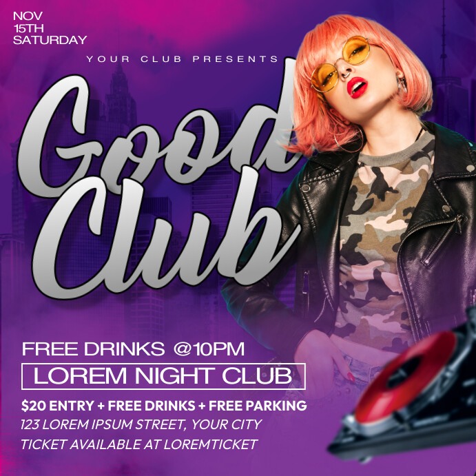 Good Club Party Template | PosterMyWall