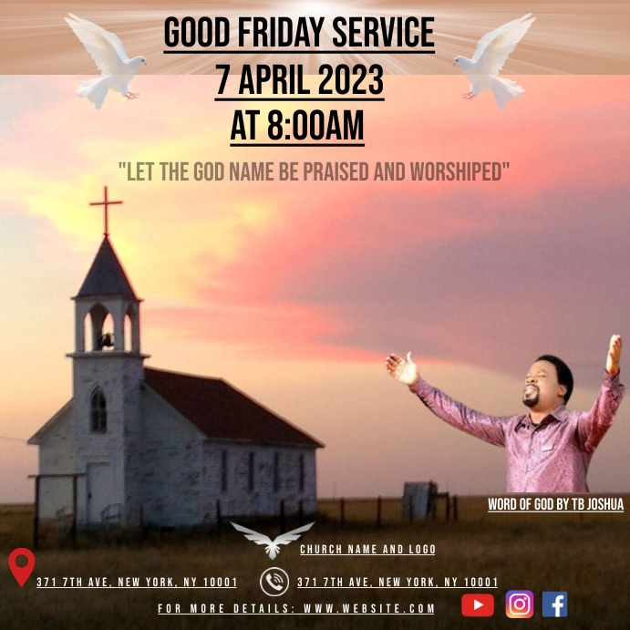 GOOD FRIDAY, SERVICE, CHURCH, PRAYER,WORSHIP Template | PosterMyWall
