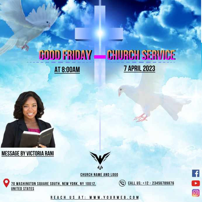 GOOD FRIDAY, SERVICE, CHURCH, PRAYER,WORSHIP Template | PosterMyWall