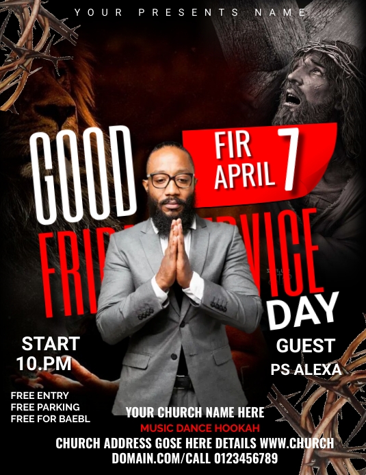 Copy of good friday church | PosterMyWall