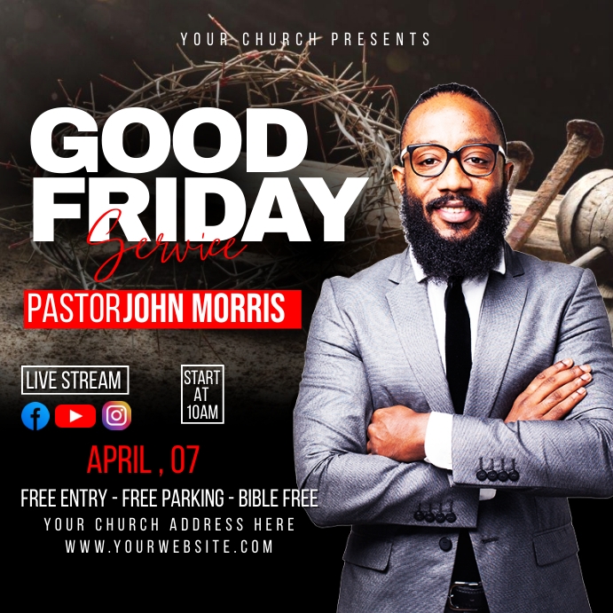 GOOD FRIDAY CHURCH FLYER Template | PosterMyWall
