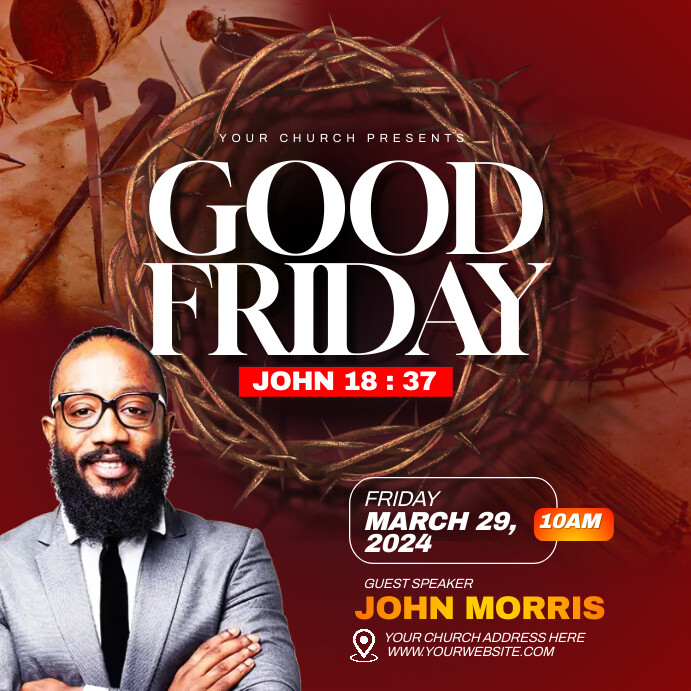GOOD FRIDAY CHURCH FLYER Template | PosterMyWall