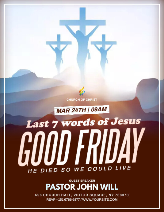 Good friday church service Template | PosterMyWall