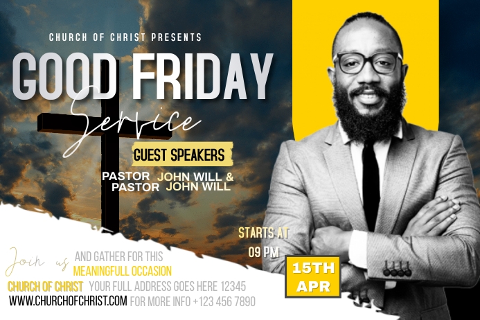 GOOD FRIDAY CHURCH SERVICE Template | PosterMyWall