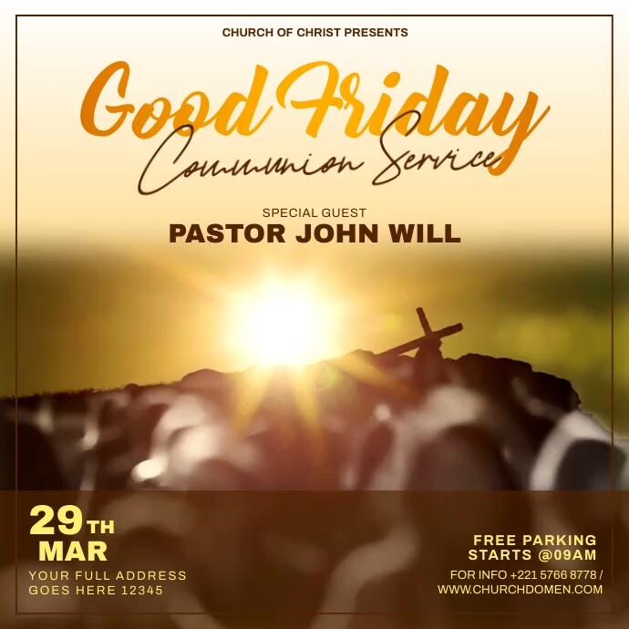 Good friday church service Template | PosterMyWall