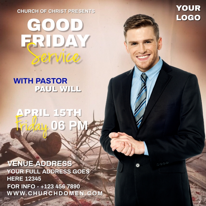 Copy of Good friday church service | PosterMyWall