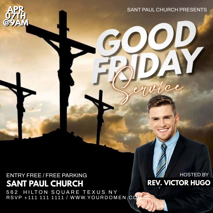 Good friday church service Template | PosterMyWall