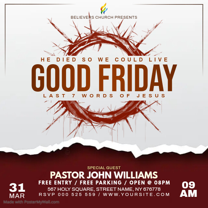 Copy of Good friday church service | PosterMyWall