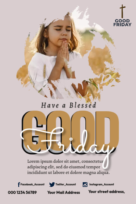 Good Friday Church Service Template | PosterMyWall