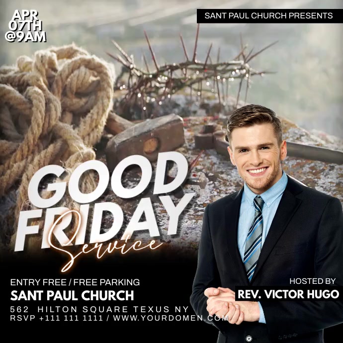 Good friday church service Template | PosterMyWall