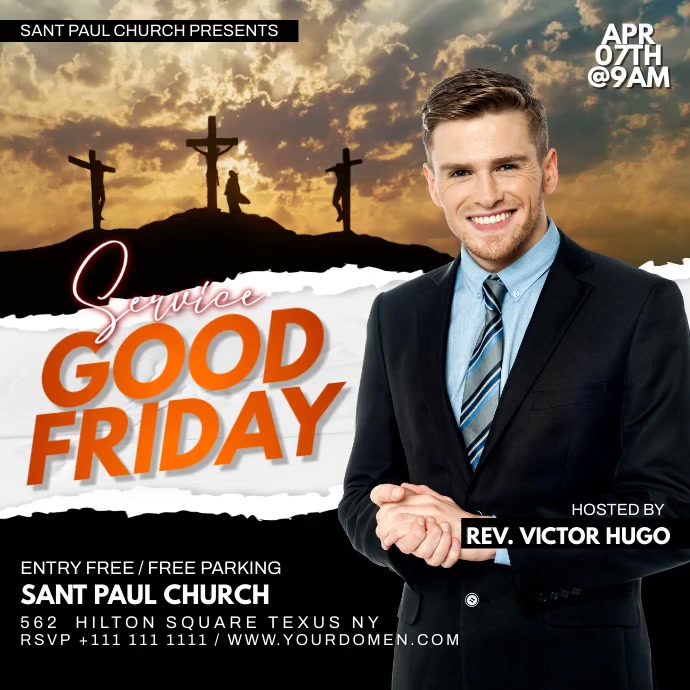 Good friday church service Template | PosterMyWall