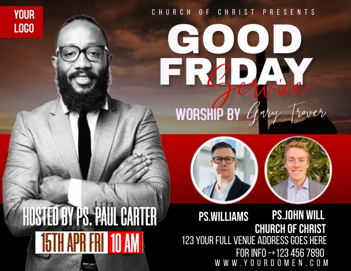 GOOD FRIDAY CHURCH SERVICE Template | PosterMyWall